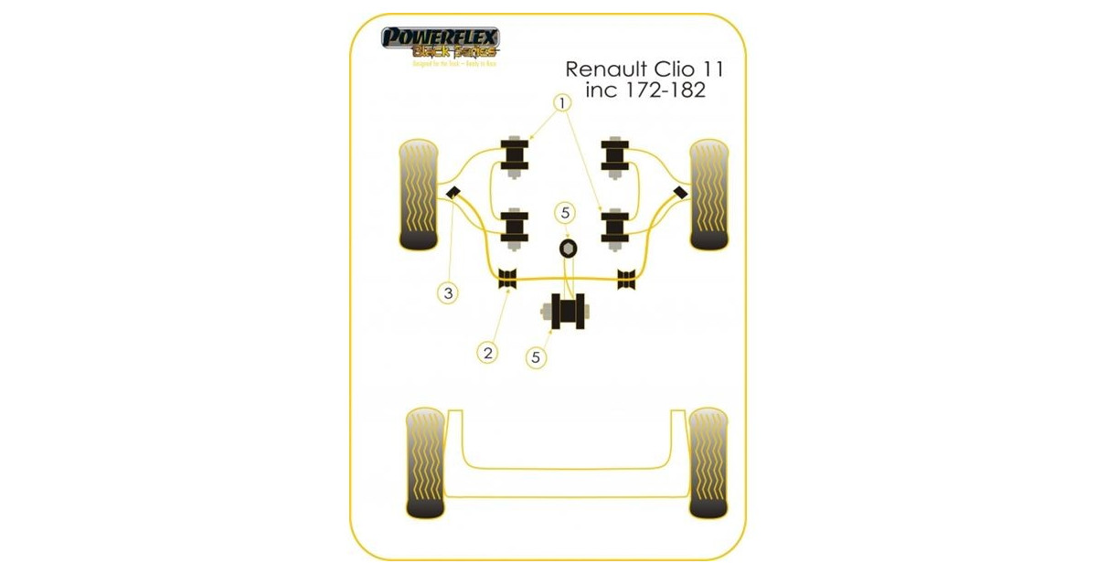 Powerflex Black Front Lower Wishbone Bush Renault Clio 2 RS / R19 (4 ...